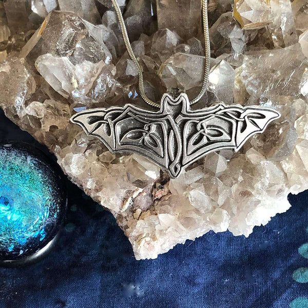 Celtic Bat Design Pendant Necklace – The Silver Connection